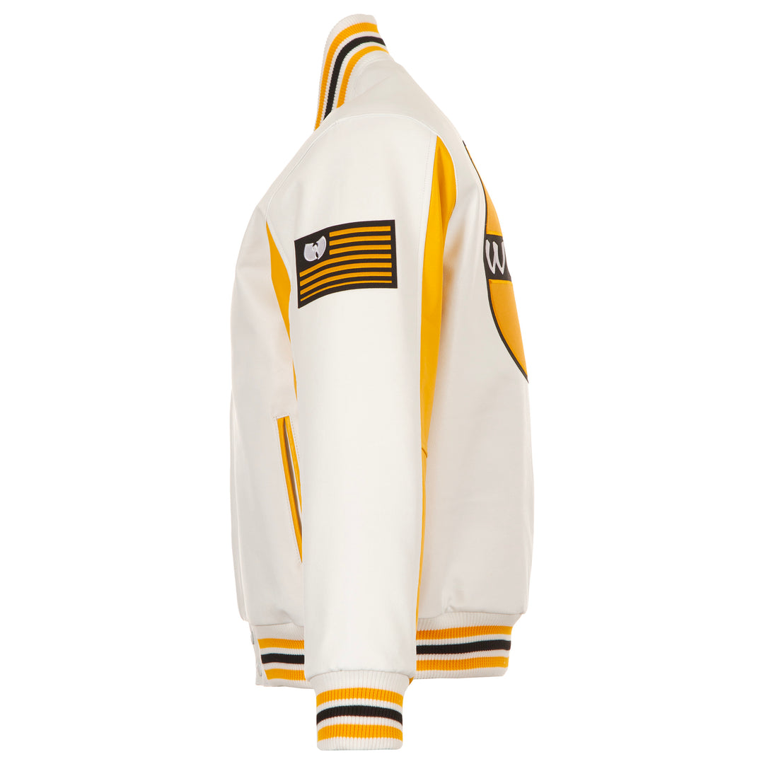 WU World Logo Varsity White & Yellow Jacket – Wu-Tang Clan Shop