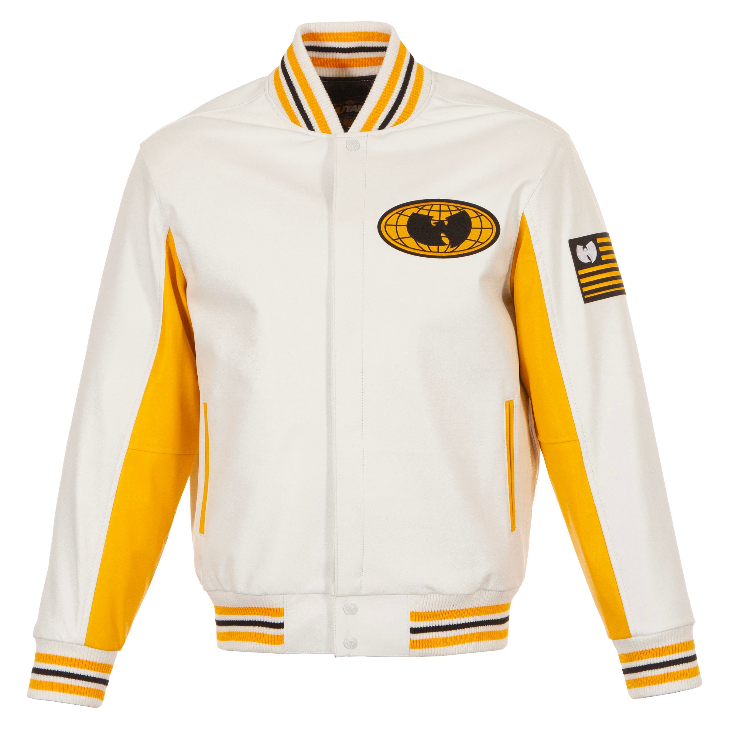 WU World Logo Varsity White & Yellow Jacket – Wu-Tang Clan Shop